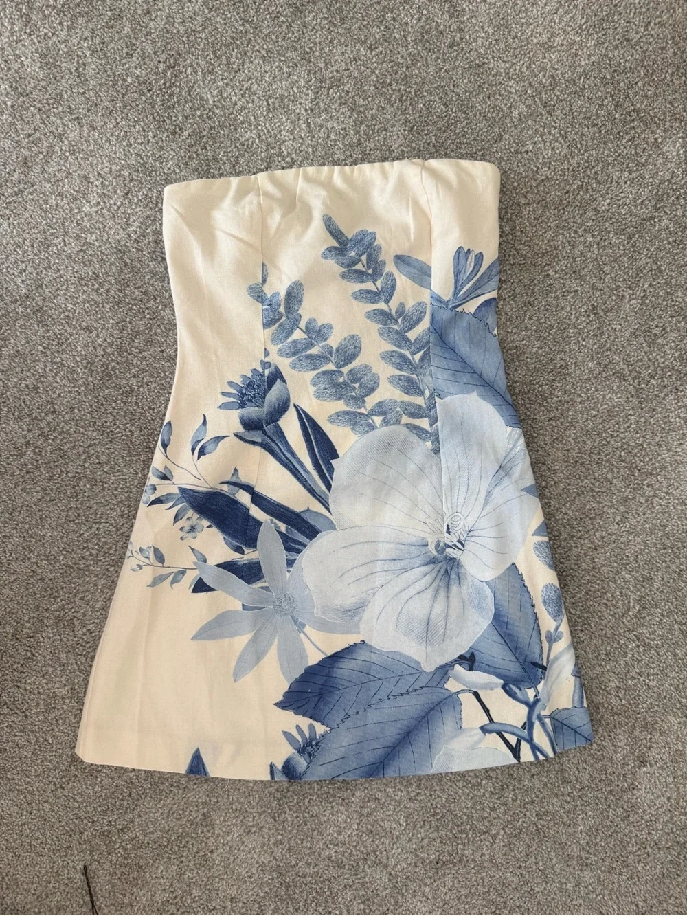 Peppermayo | Dresses | Peppermayo Strapless Mini Dress Blue Floral ...
